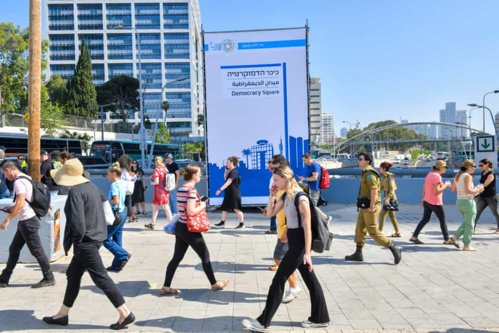 Tel Aviv honors judicial protestors with ‘Democracy Square’ - ISRAEL21c